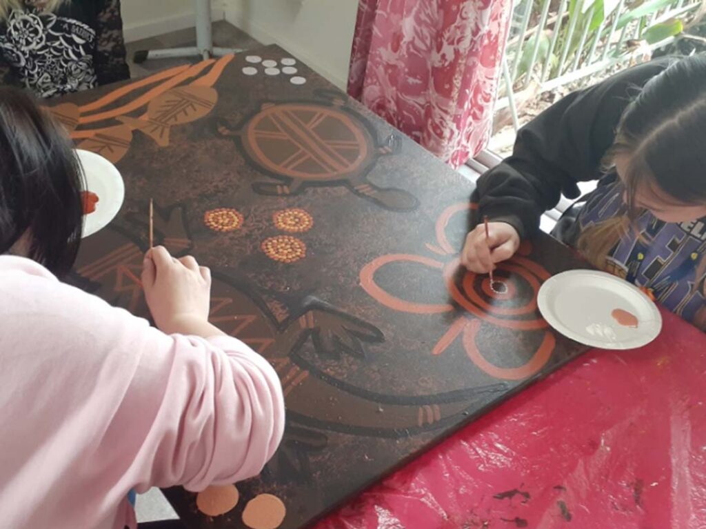 Aboriginal Studies students create a mural at Marra Dreaming Cultural ...
